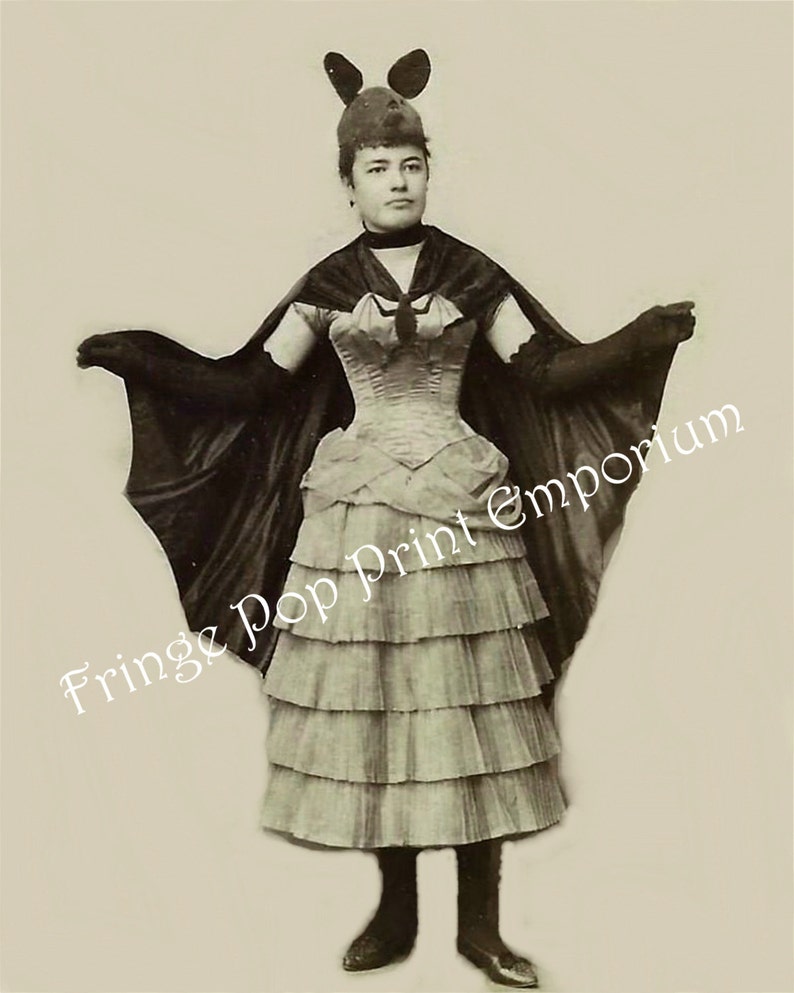Victorian Halloween Costume Bat Lady Art Print 8 X 10 - Etsy