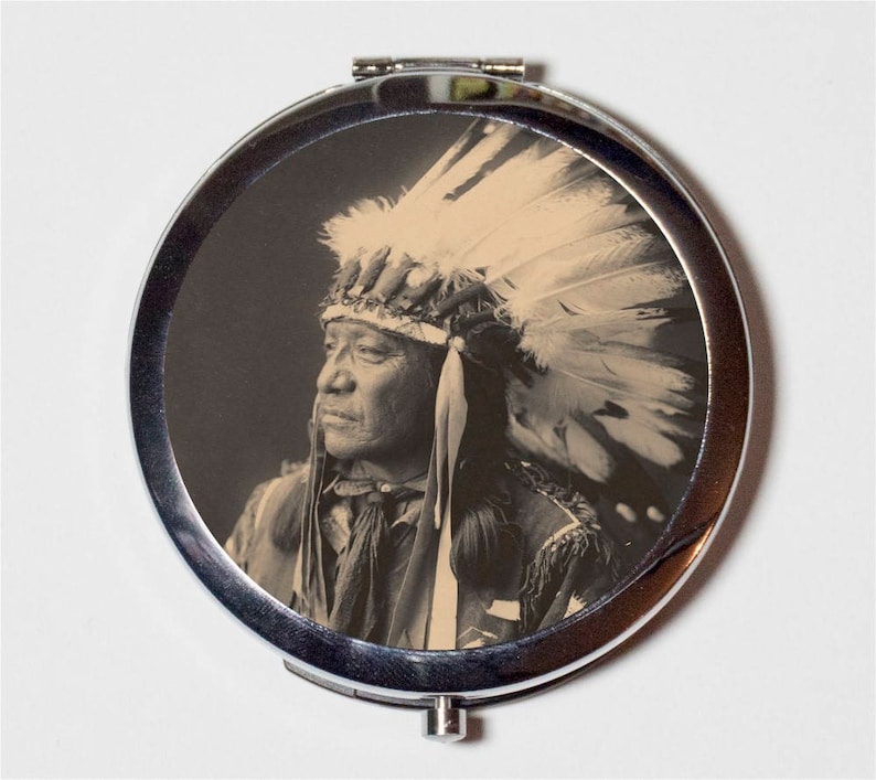 Native American Man Compact Mirror Antique Photo Photography - Etsy