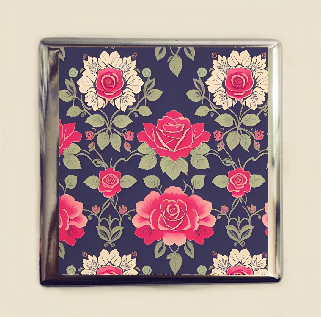 Art Nouveau Roses Cigarette Case Business Card ID Holder - Etsy