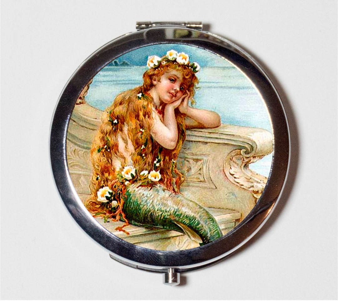 Mermaid Compact Mirror - Nautical Beach Ocean Sea Siren Mermaids - Make ...