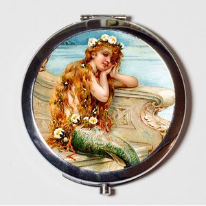 Mermaid Compact Mirror - Nautical Beach Ocean Sea Siren Mermaids - Make ...