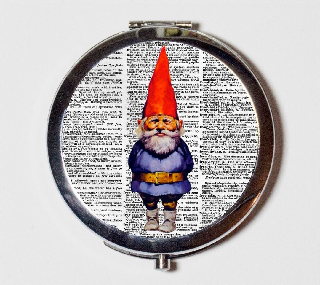 Garden Lawn Gnome Compact Mirror - Retro Kitsch Tacky Fun - Make up ...