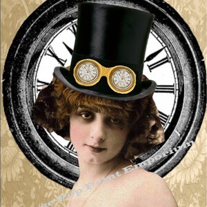 Steampunk Flapper Woman Art Print 8 X 10 Altered Art With Clock and ...