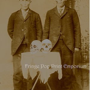 Victorian Skeleton Brothers Art Print 8 X 10 - Skull Face Zombie ...