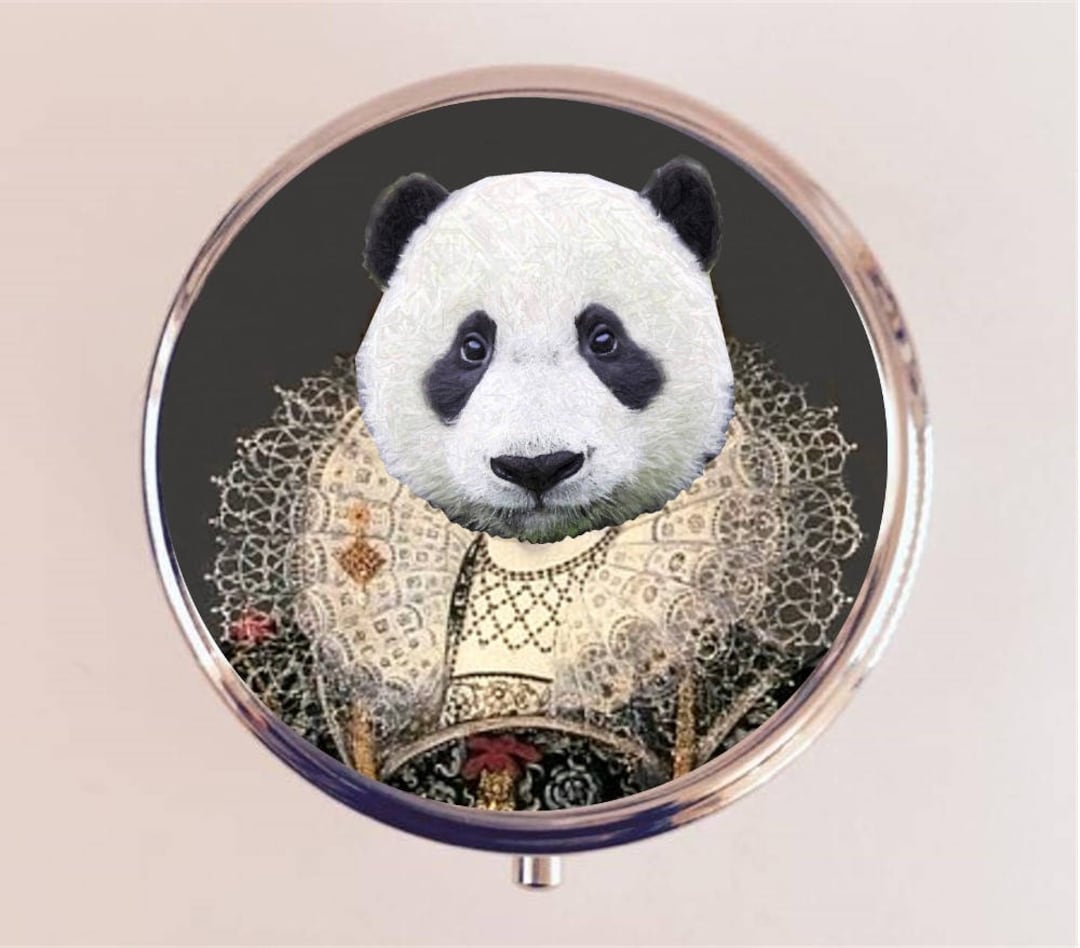 Aristocrat Panda Bear Pill Box Case Pillbox Holder Royal Tudor ...