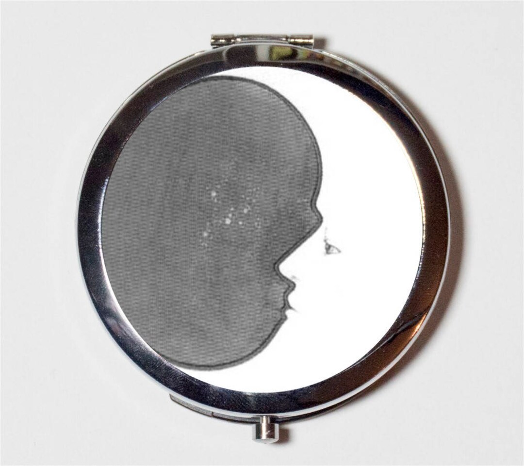Crescent Moon Compact Mirror - Whimsical Man in Moon Storybook - Make ...