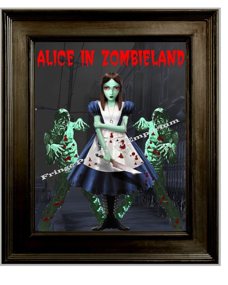 Alice in Zombieland Alice in Wonderland Zombie Art Print 8 X | Etsy