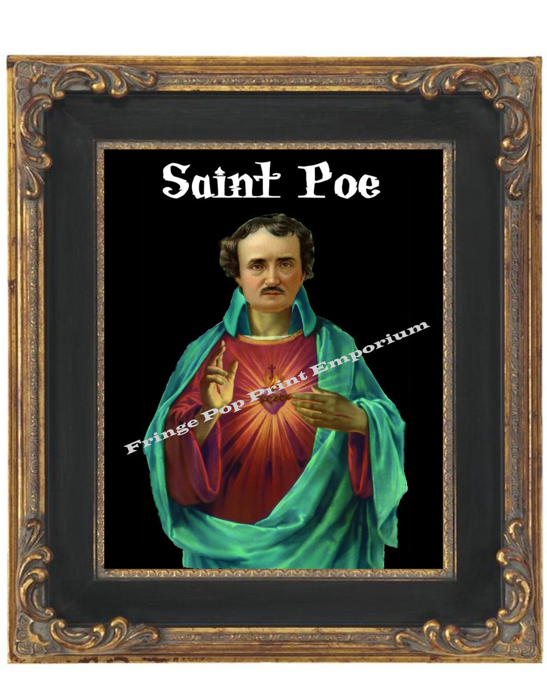 Saint Edgar Allan Poe Goth Art Print 8 X 10 - Lowbrow Art - Etsy