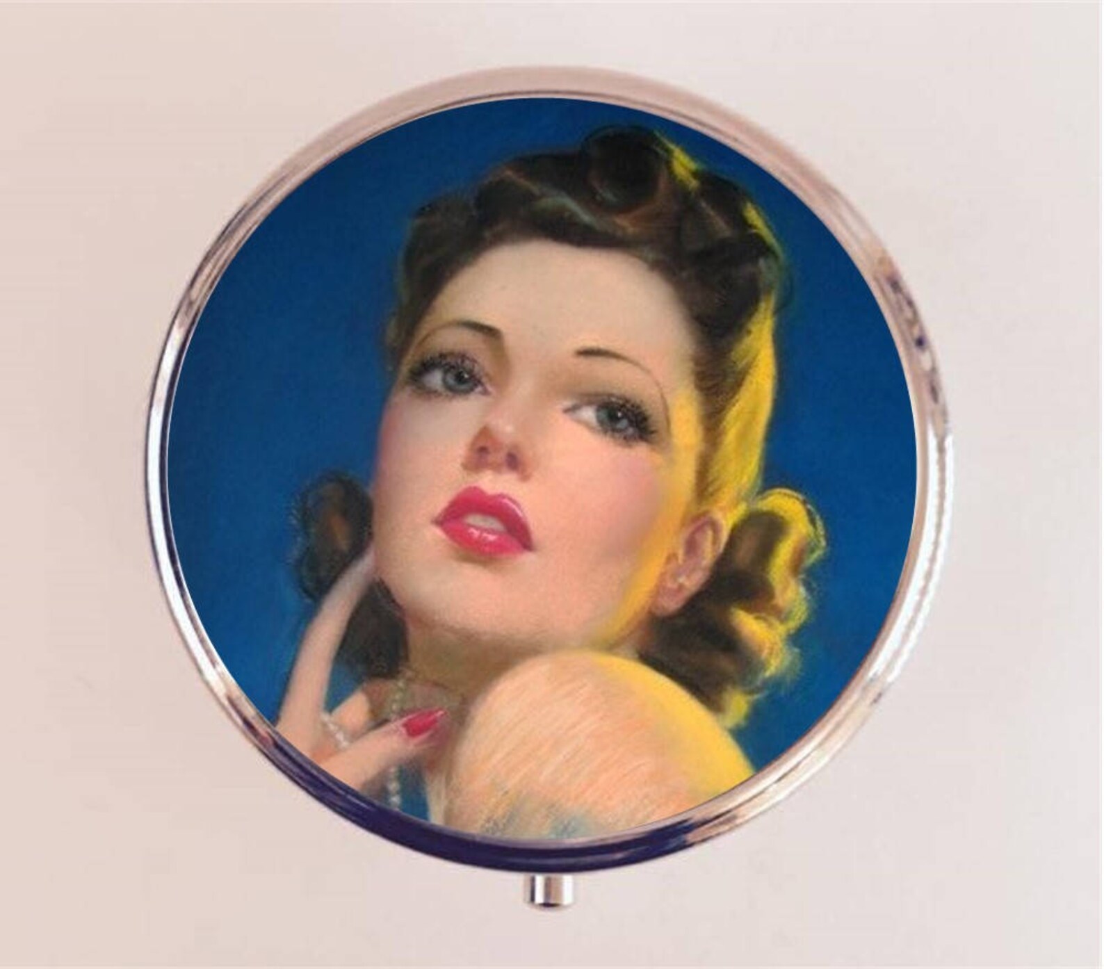 Retro Pin up Pill Box Case Pillbox Holder Trinket Box Pinup 1950s ...