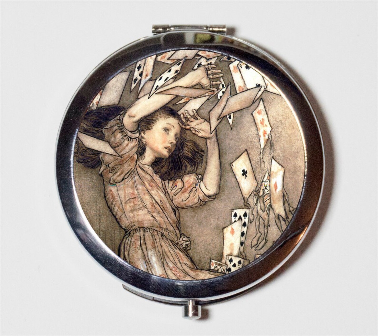 Alice in Wonderland Compact Mirror - Fairytale Lewis Carroll Arthur ...