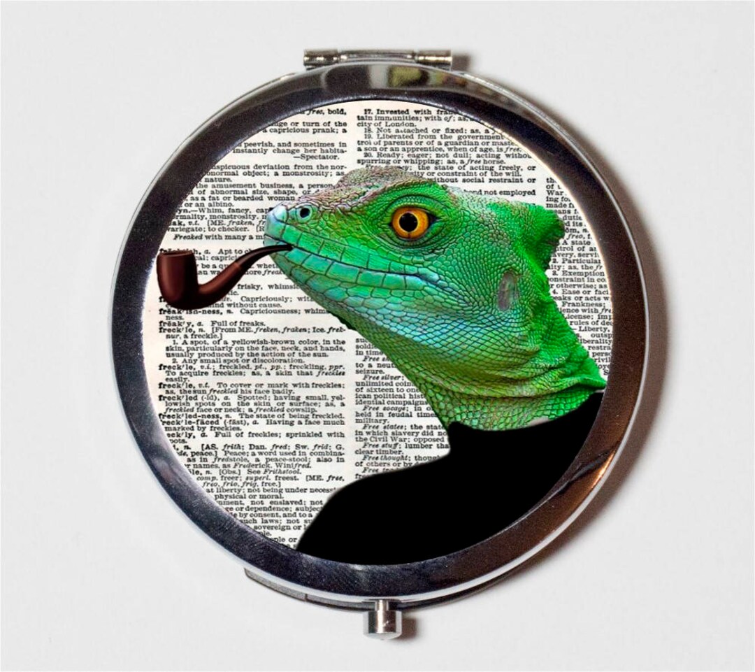 Lizard Man Compact Mirror - Anthropomorphic Animal Pop Art Reptile ...
