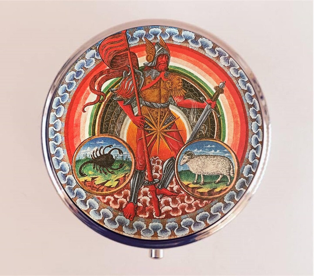 Mars Zodiac Pill Box Case Pillbox Holder Trinket Astrology Astrological ...
