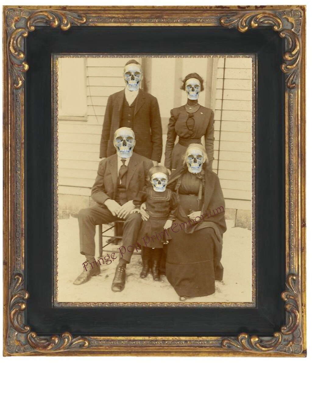 Skeleton Family Art Print 8 X 10 - Altered Art Victorian Skull Face ...