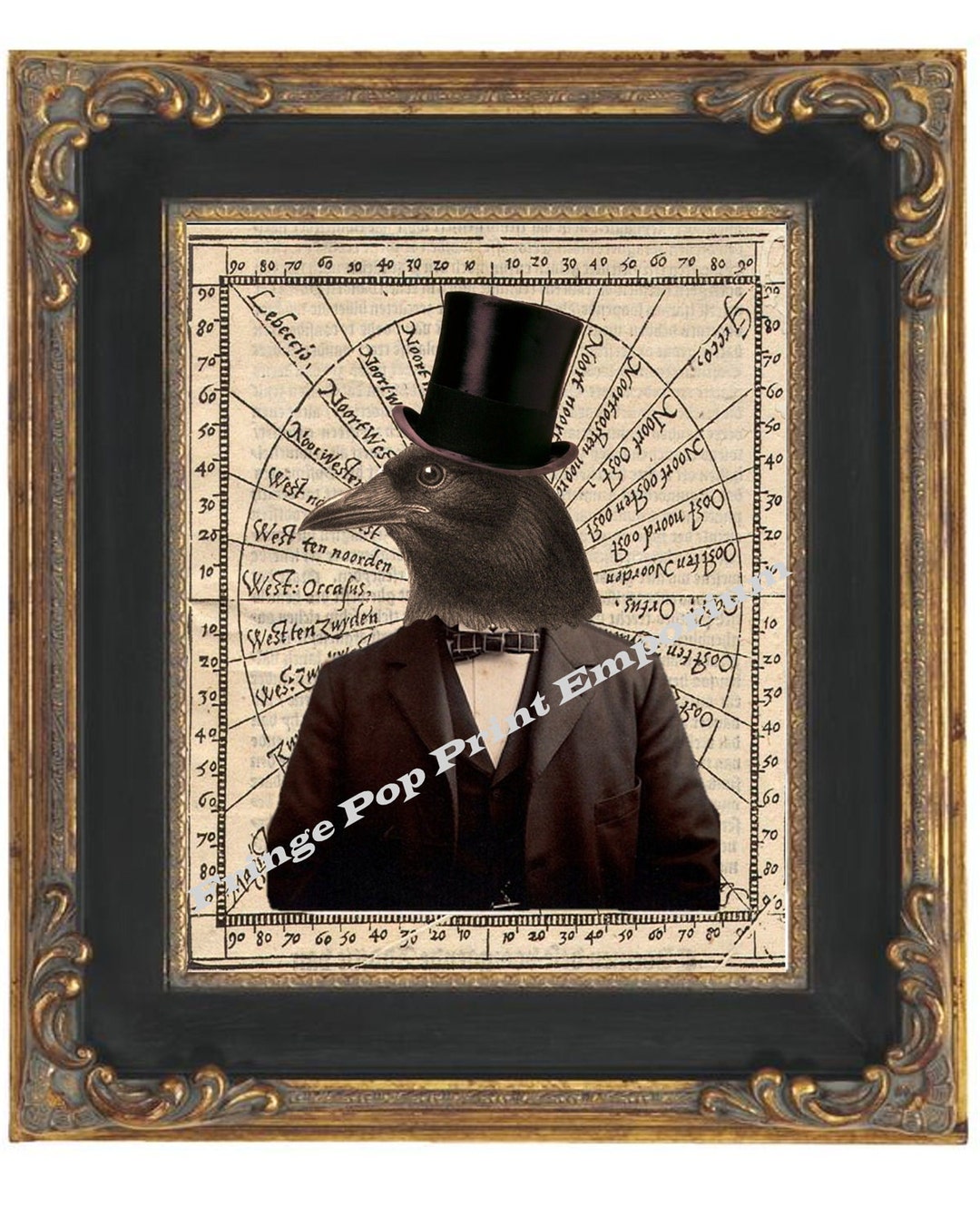 Victorian Raven Crow Man Art Print 8 X 10 - Altered Art - the Gentleman ...