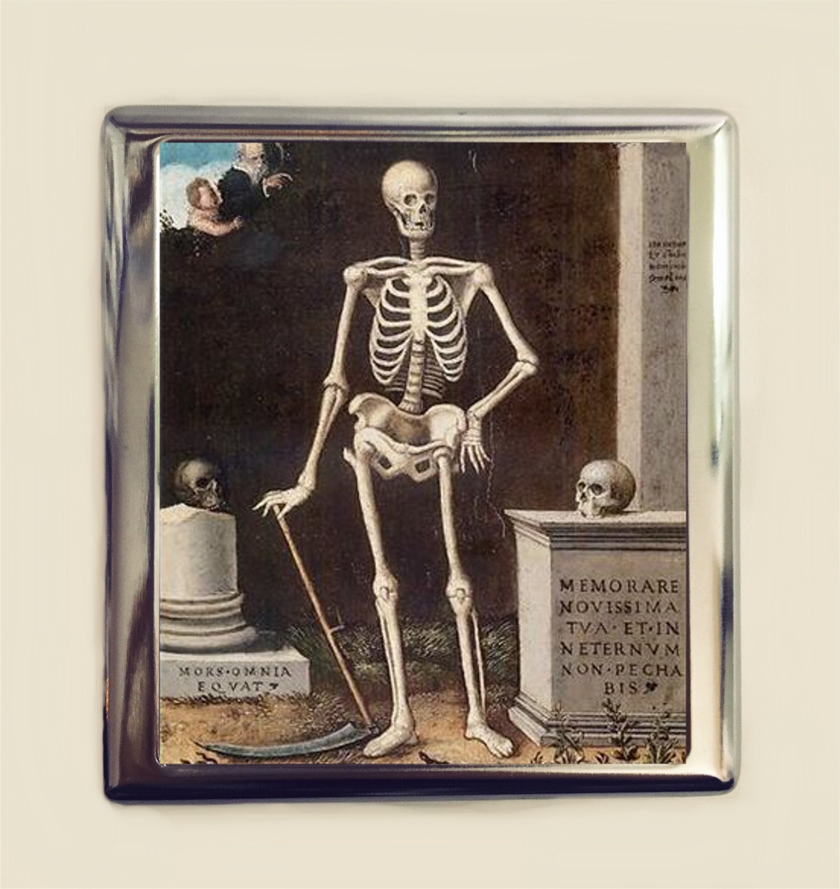 Macabre Skeleton Art Cigarette Case Business Card ID Holder - Etsy