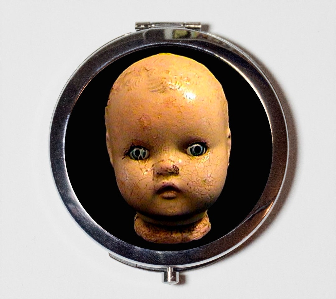 Creepy Doll Head Compact Mirror - Victorian Goth Horror Macabre Gothic ...