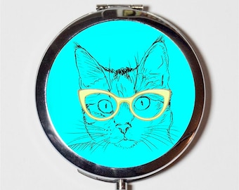 Cat Compact Mirror | Etsy