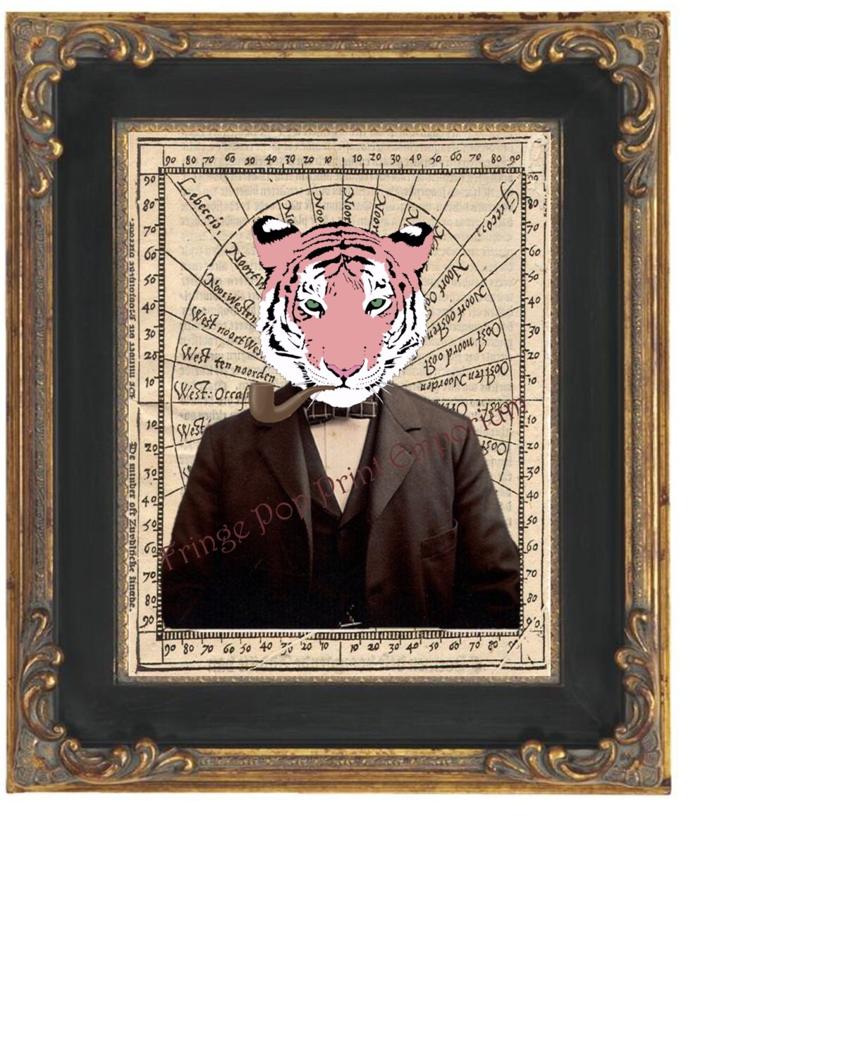 Victorian Tiger Art Print 8 x 10 Steampunk The Gentleman Mr. | Etsy