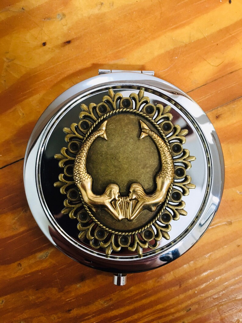 Mermaid Compact Mirror Nautical Mermaids Make up | Etsy