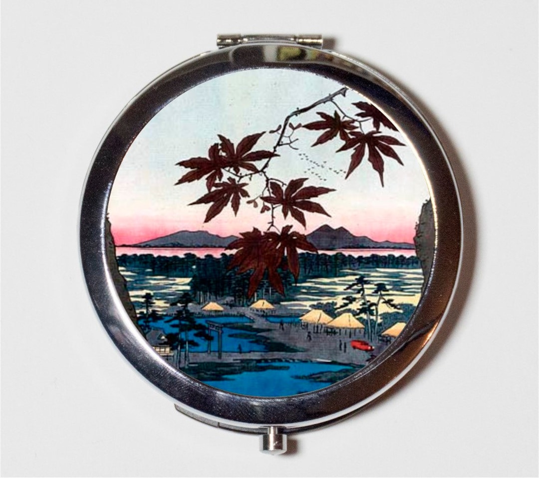 Japanese Woodblock Landscape Compact Mirror - Japan Asian Art - Make up ...