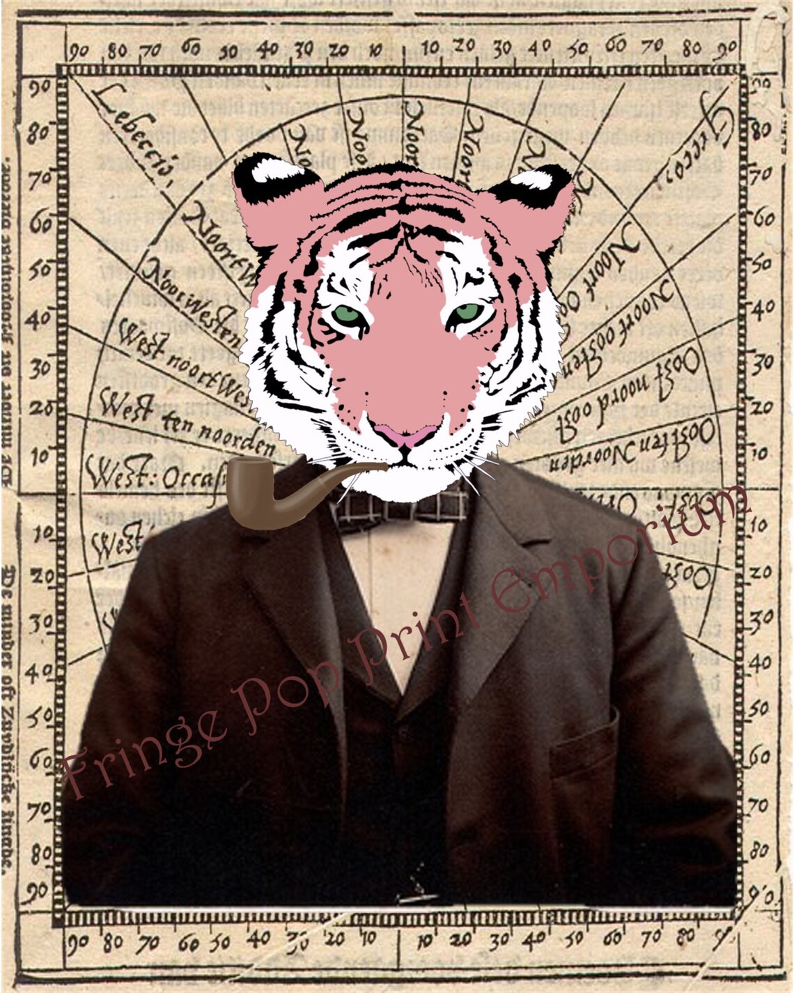 Victorian Tiger Art Print 8 X 10 Steampunk the Gentleman Mr. | Etsy