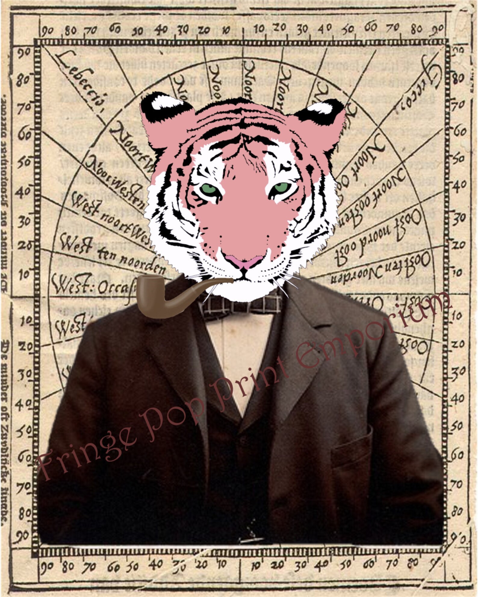 Victorian Tiger Art Print 8 X 10 Steampunk the Gentleman Mr. | Etsy
