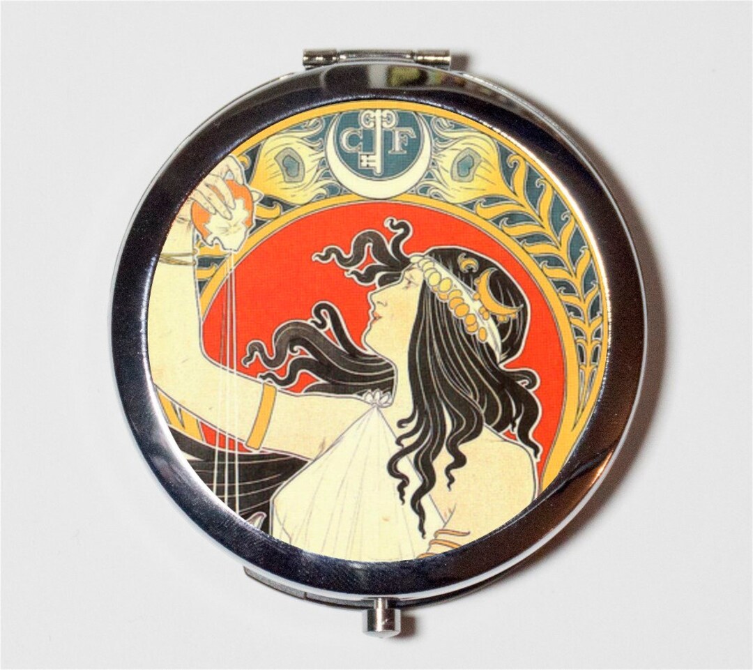 Alphonse Mucha Compact Mirror - Bitter Oriental Art Nouveau Boho ...