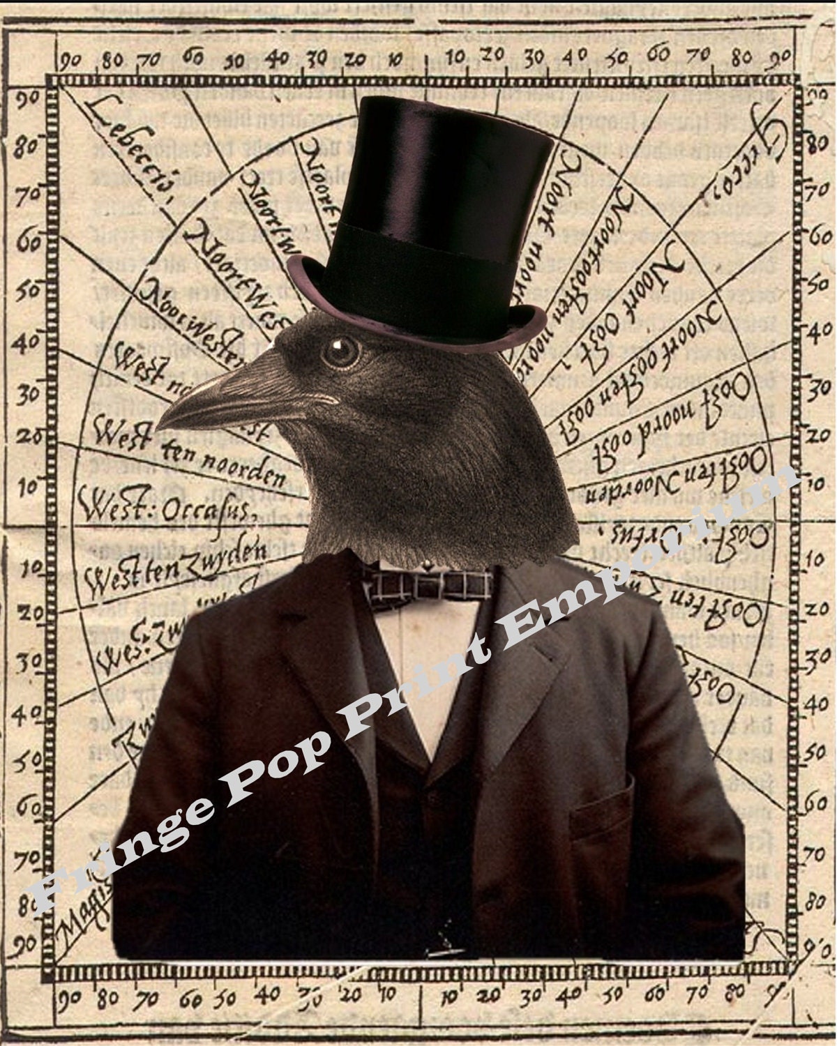 Victorian Raven Crow Man Art Print 8 X 10 - Altered Art - the Gentleman ...