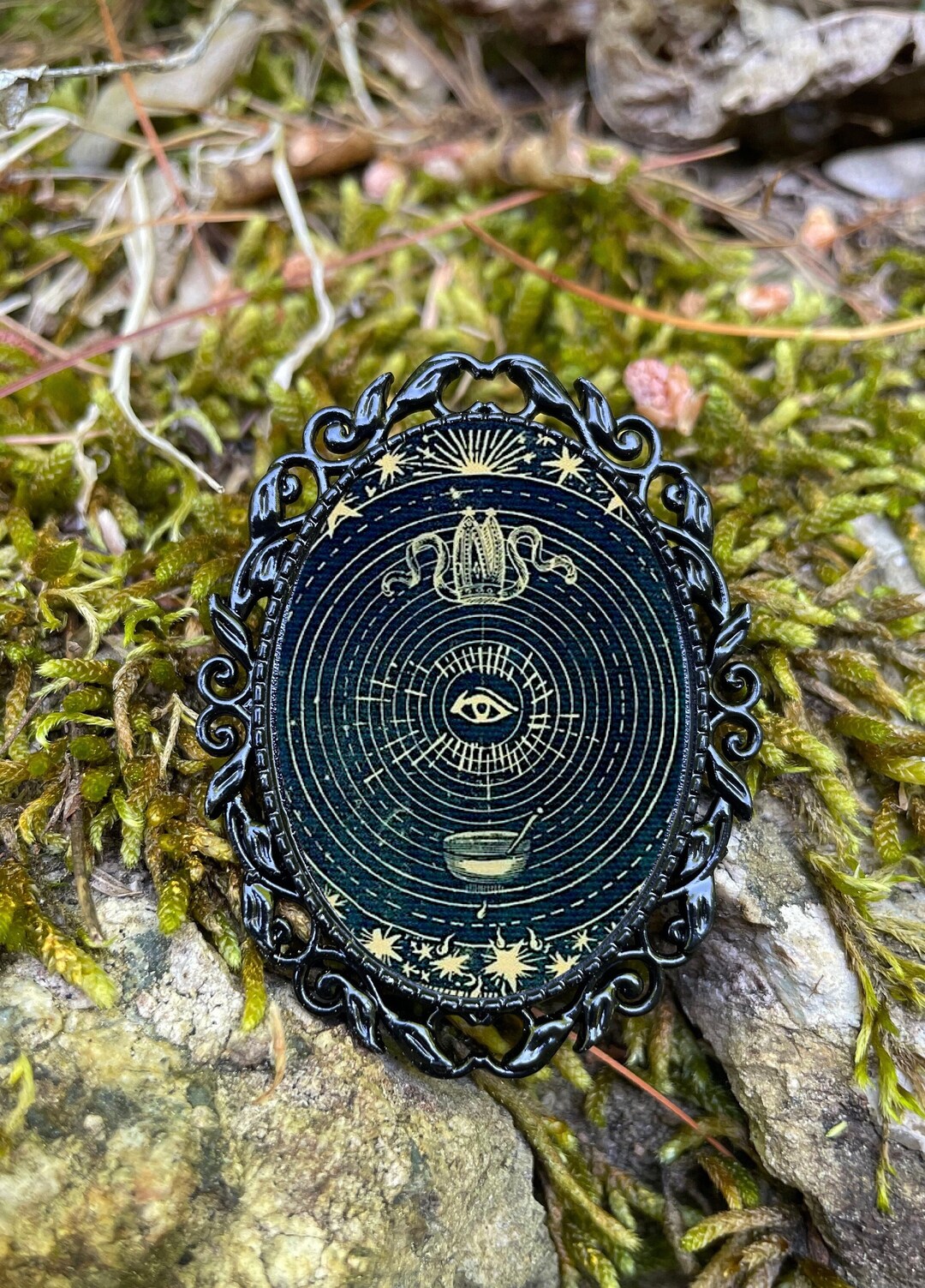 All Seeing Eye Tarot Brooch Pinback Pin Back Goth Gothic Third Eye ...