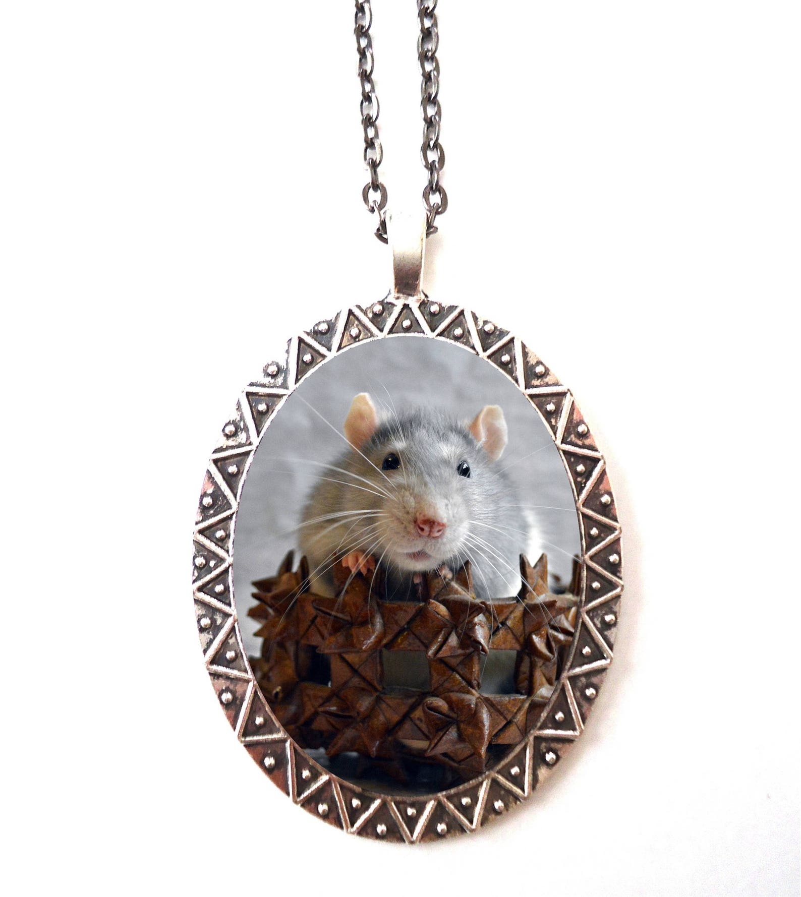Rat Necklace Pendant Silver Tone Pet Rats Cute Animal | Etsy