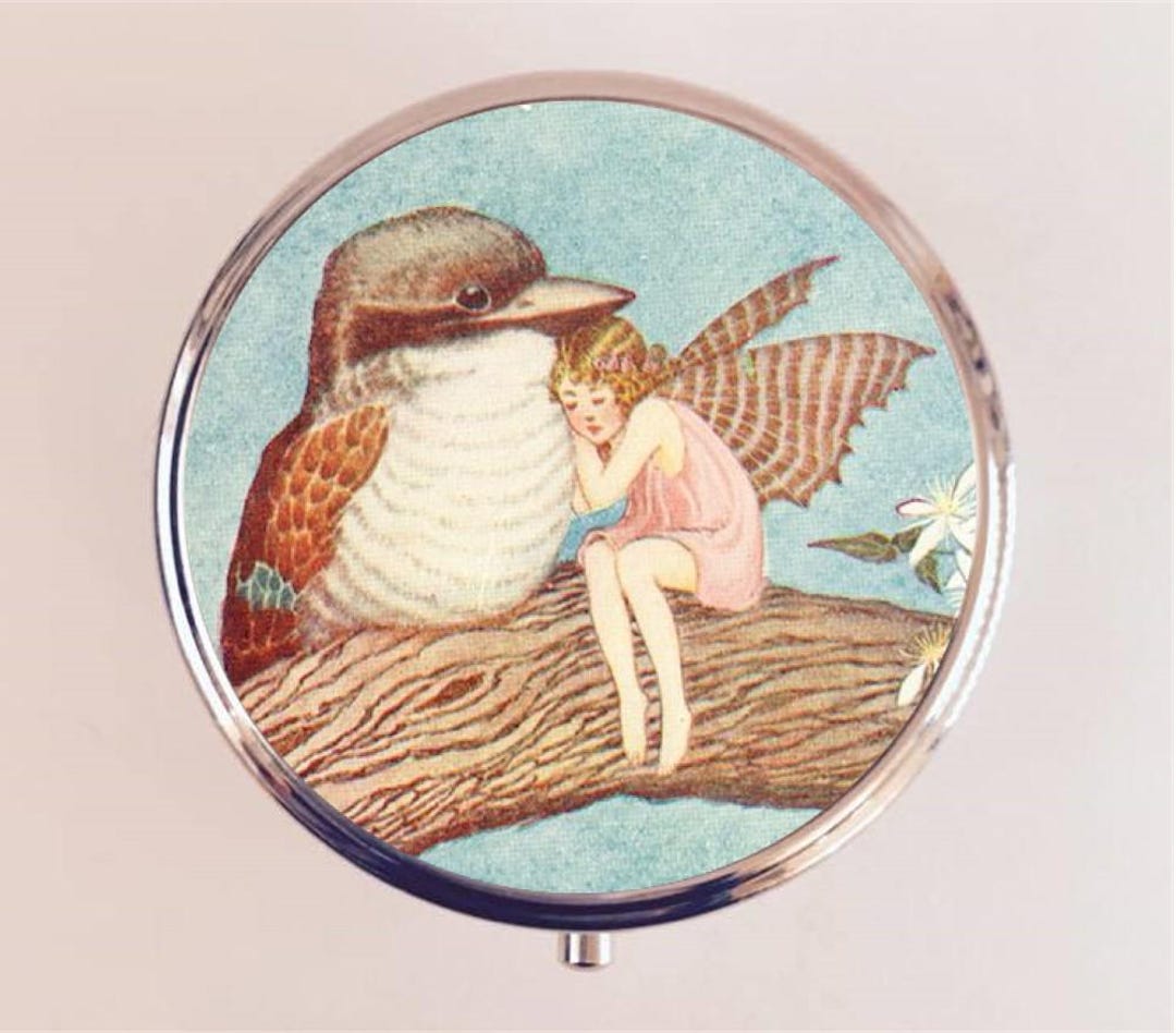 Little Girl With Giant Bird Pill Box Case Pillbox Holder Trinket ...