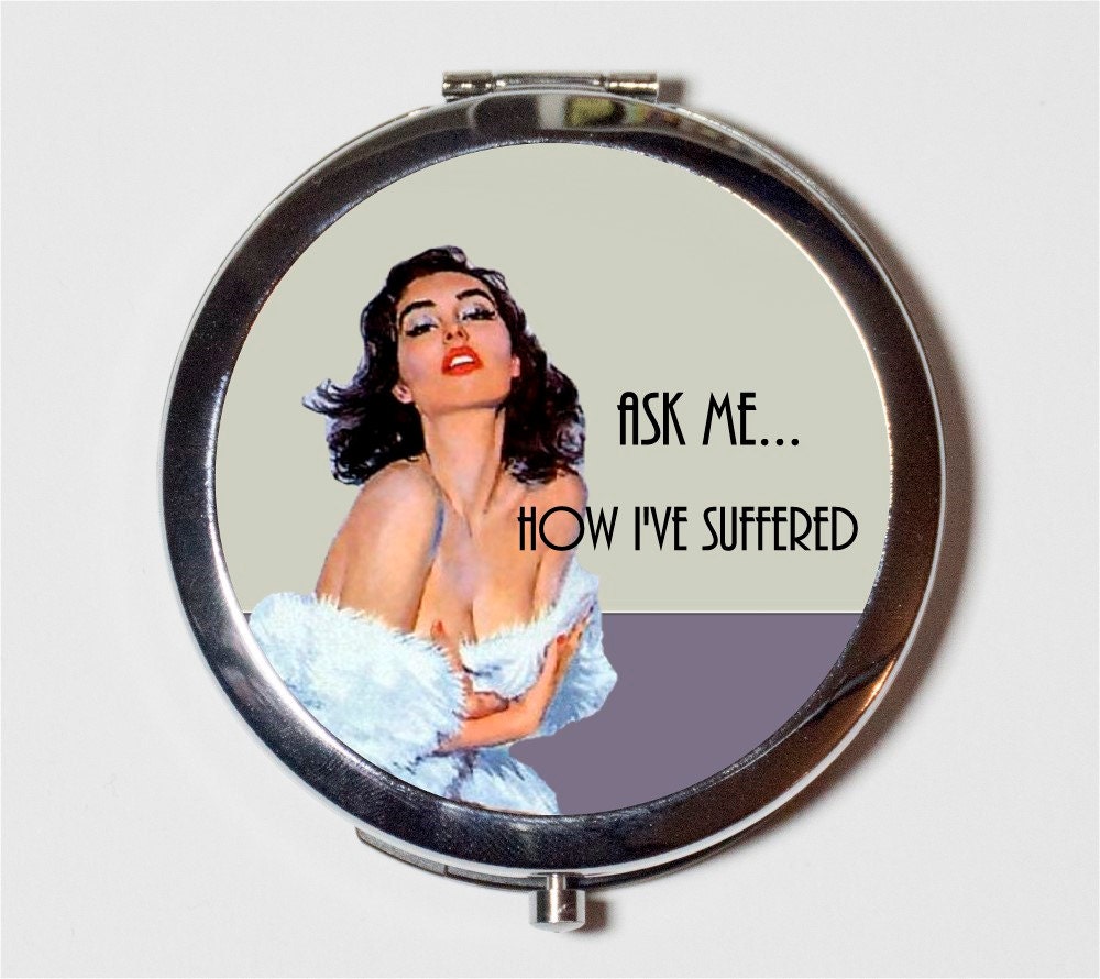 Retro Humor Compact Mirror 1950s Pinup Ask Me How I've | Etsy
