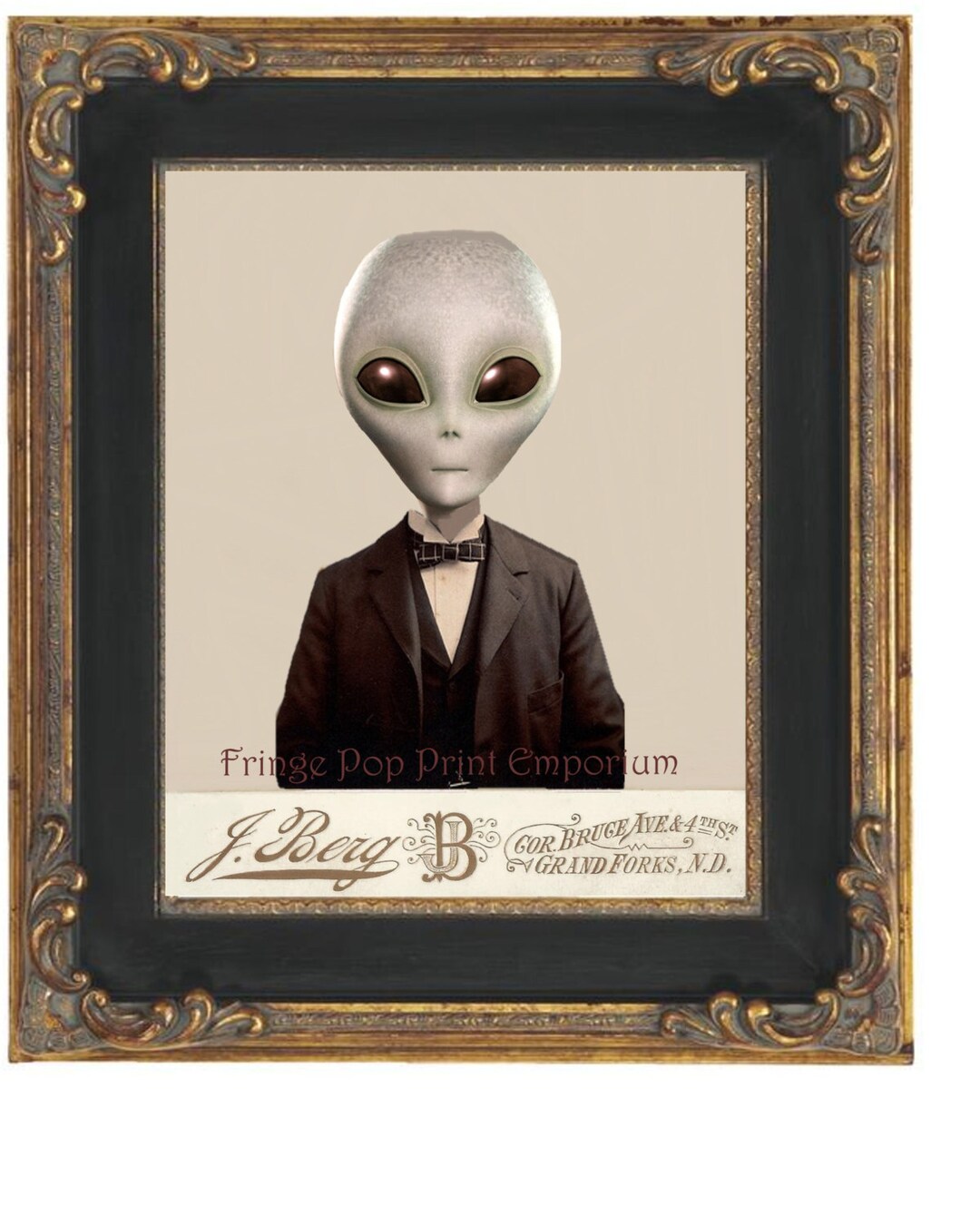Victorian Alien Art Print 8 X 10 Altered Art Alien Man Extraterrestrial ...