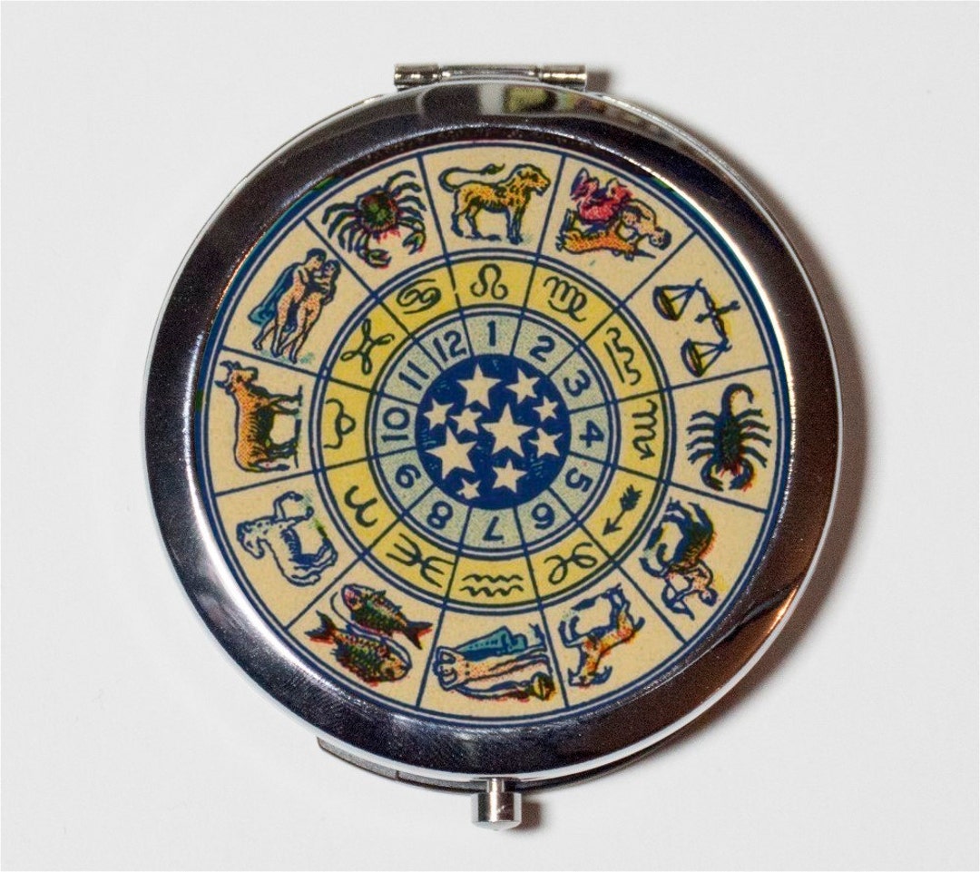 Vintage Zodiac Image Compact Mirror - Occult Celestial Astrology - Make ...