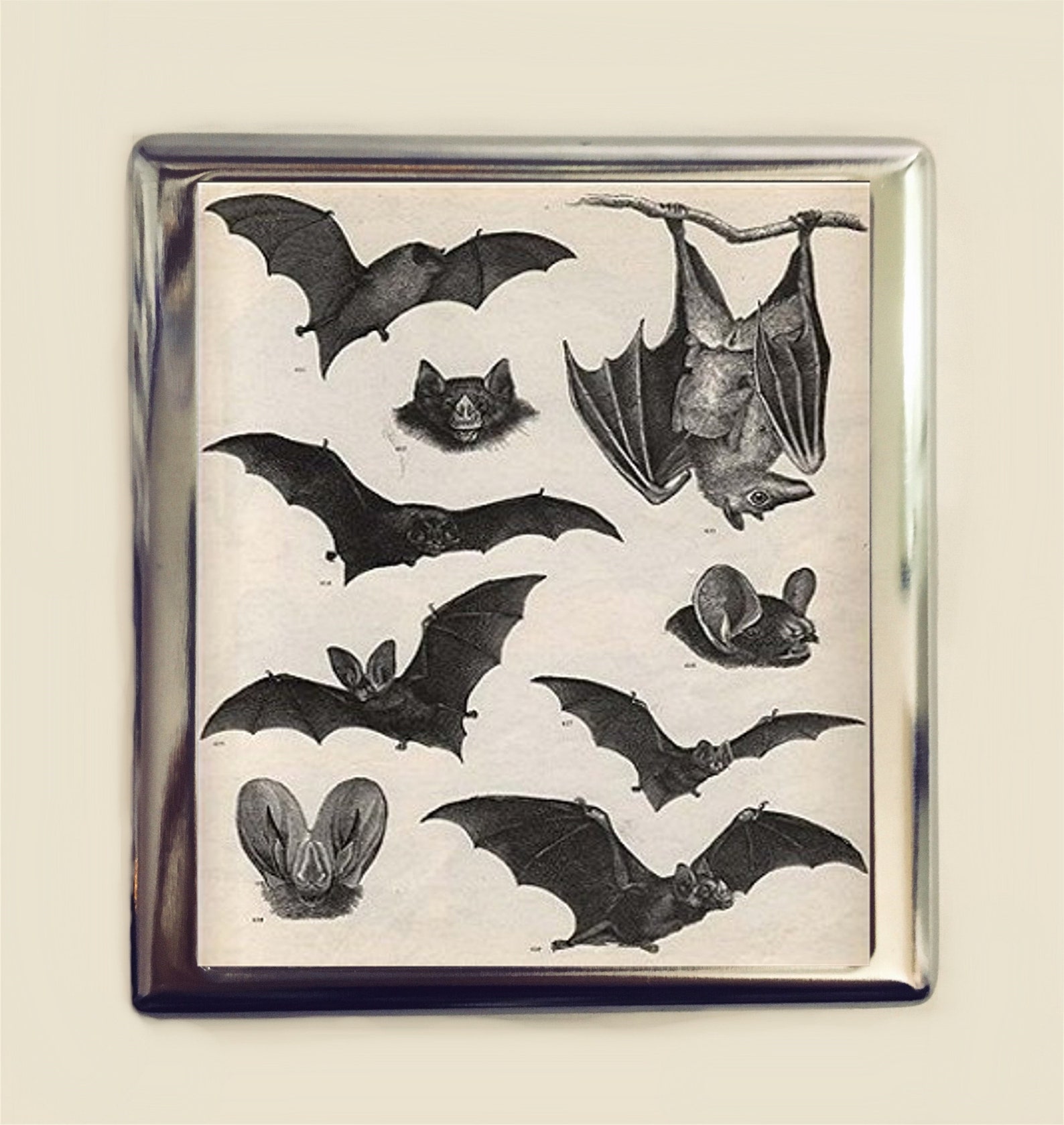Victorian Bat Cigarette Case Business Card ID Holder Wallet Bats Goth ...