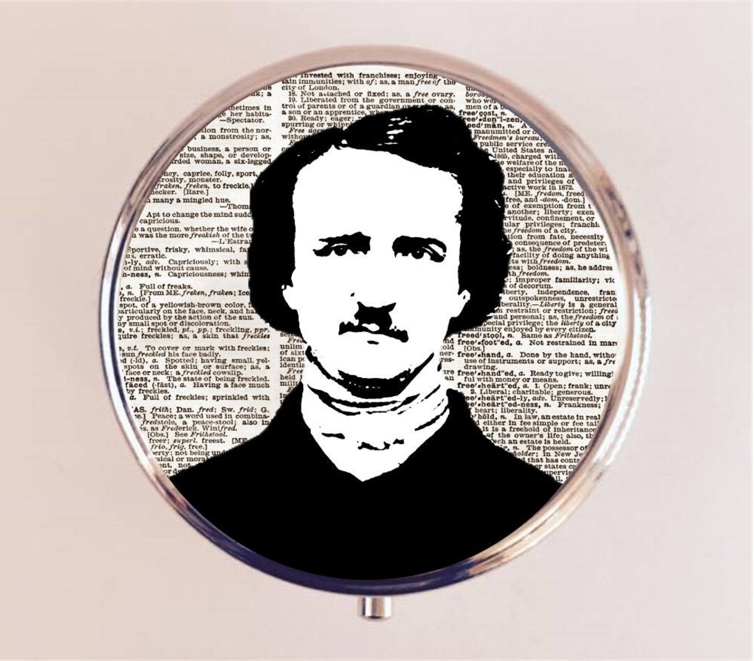 Edgar Allan Poe Pill Box Case Pillbox Holder Trinket Goth Author the ...