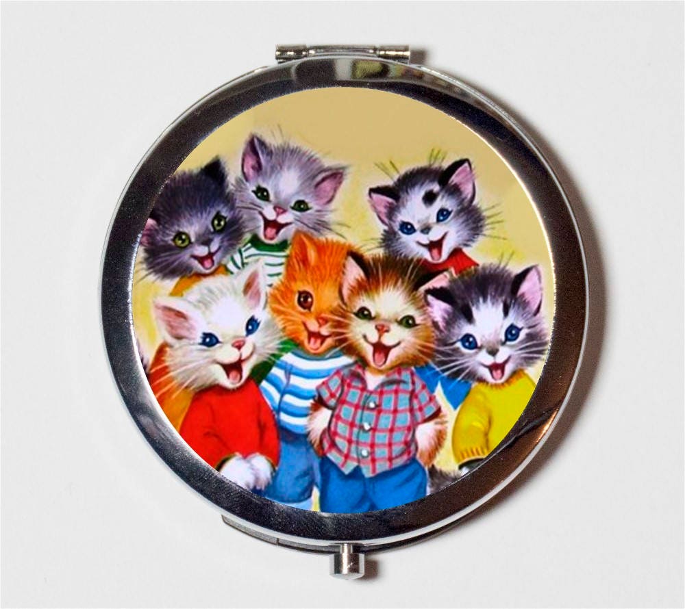 Kawaii Cat Compact Mirror Retro Kitsch 1950s Children's - Etsy