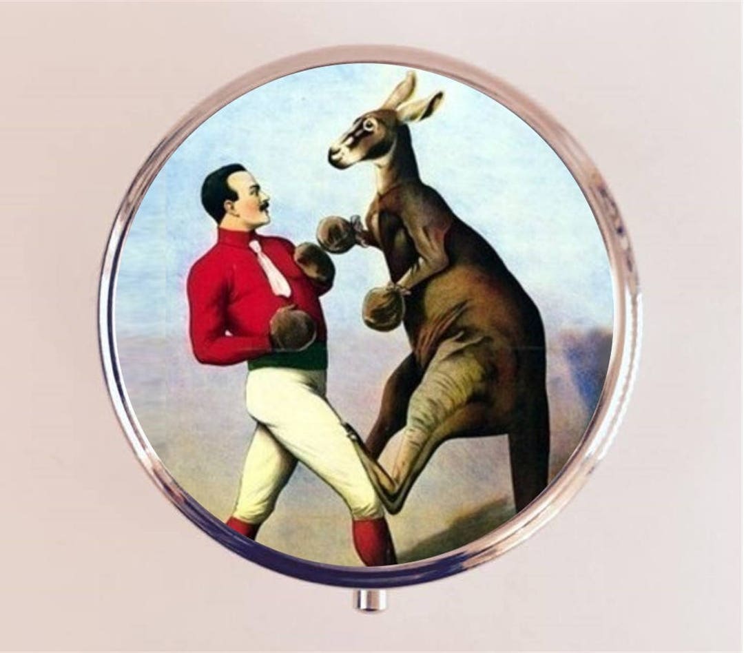 Kangaroo Boxer Pill Box Case Pillbox Holder Trinket Boxing Circus ...