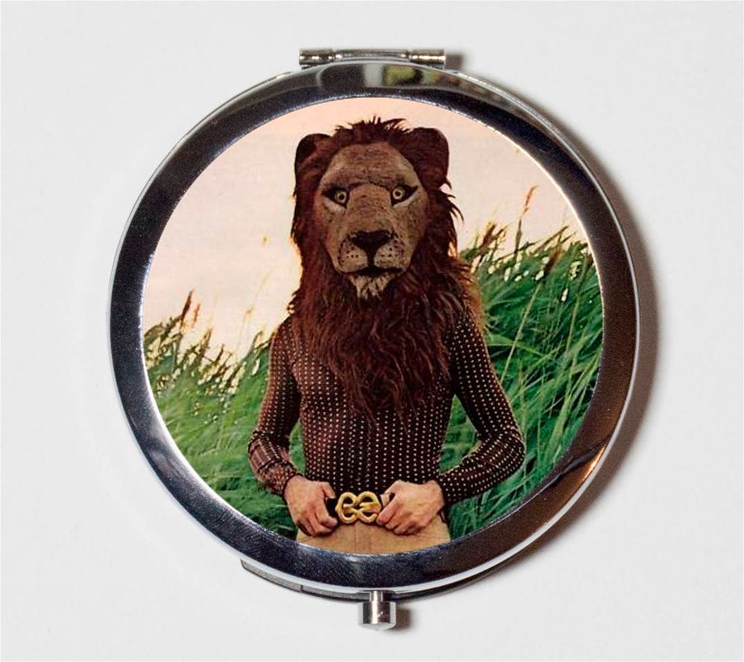 Lion Man Compact Mirror - Anthropomorphic Animal Pop Art - Make up ...