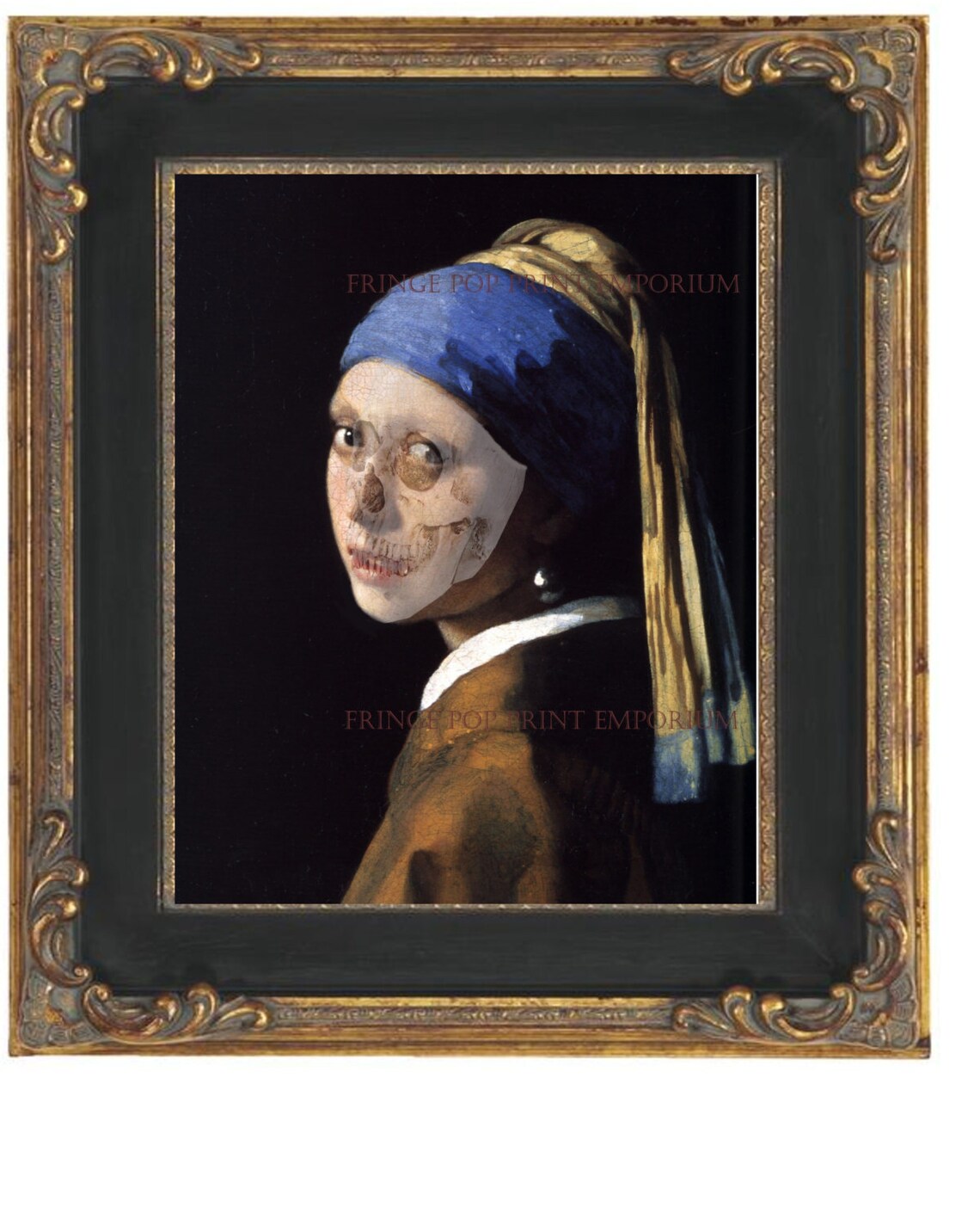 Zombie Girl With the Pearl Earring Art Print 8 X 10 Ghoul - Etsy