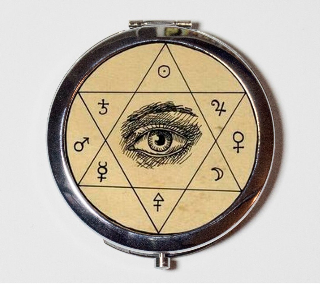 Mystical Eye Occult Compact Mirror - Mysticism Hexagram Vintage Image ...