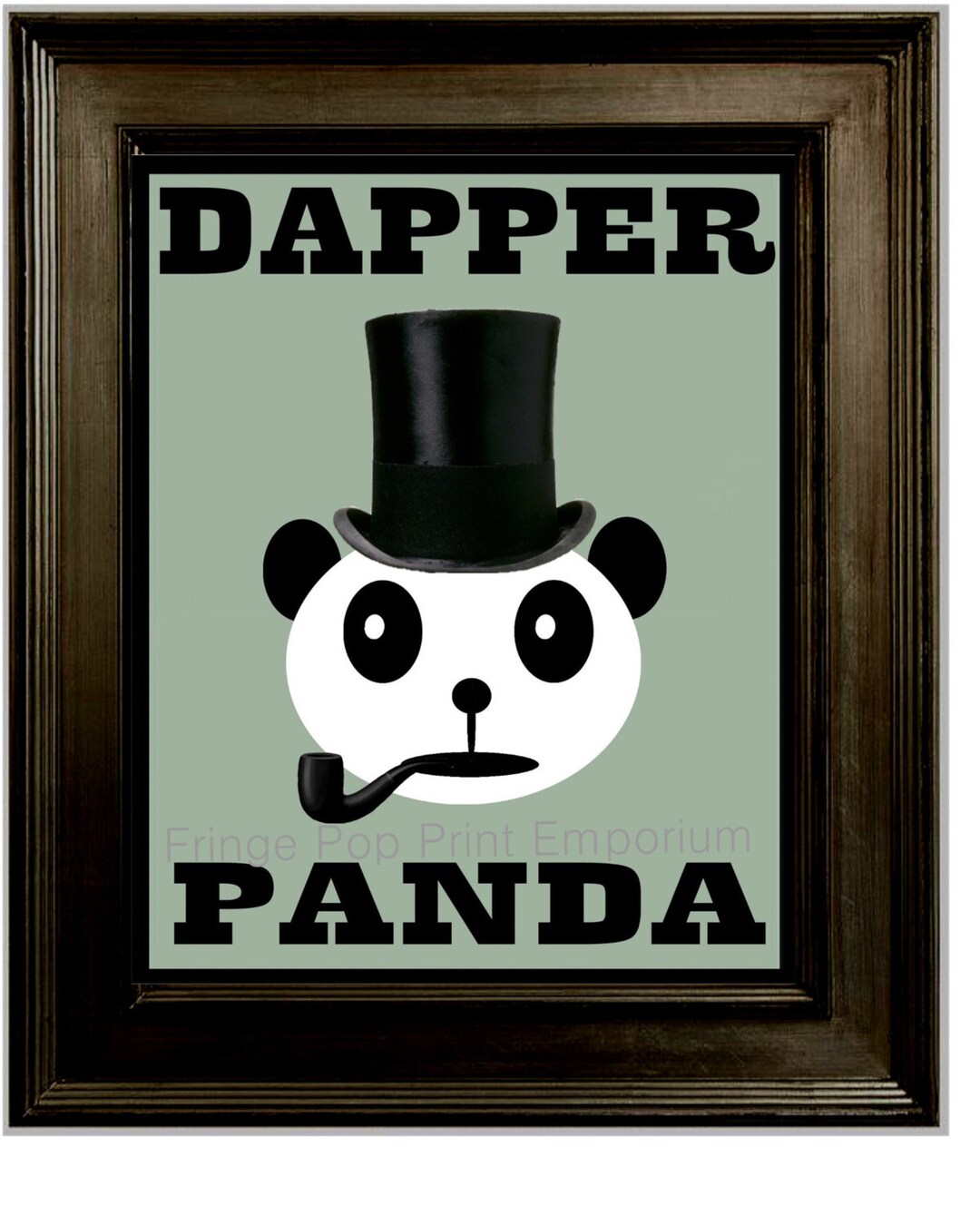 Dapper Panda Art Print 8 X 10 Steampunk Victorian Panda Bar With Top Hat and Pipe Altered Art ...