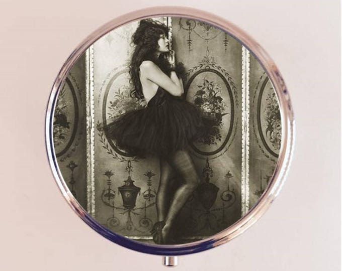 Flapper Ziegfeld Follies Pill Box Case Pillbox Holder Trinket Art Deco ...