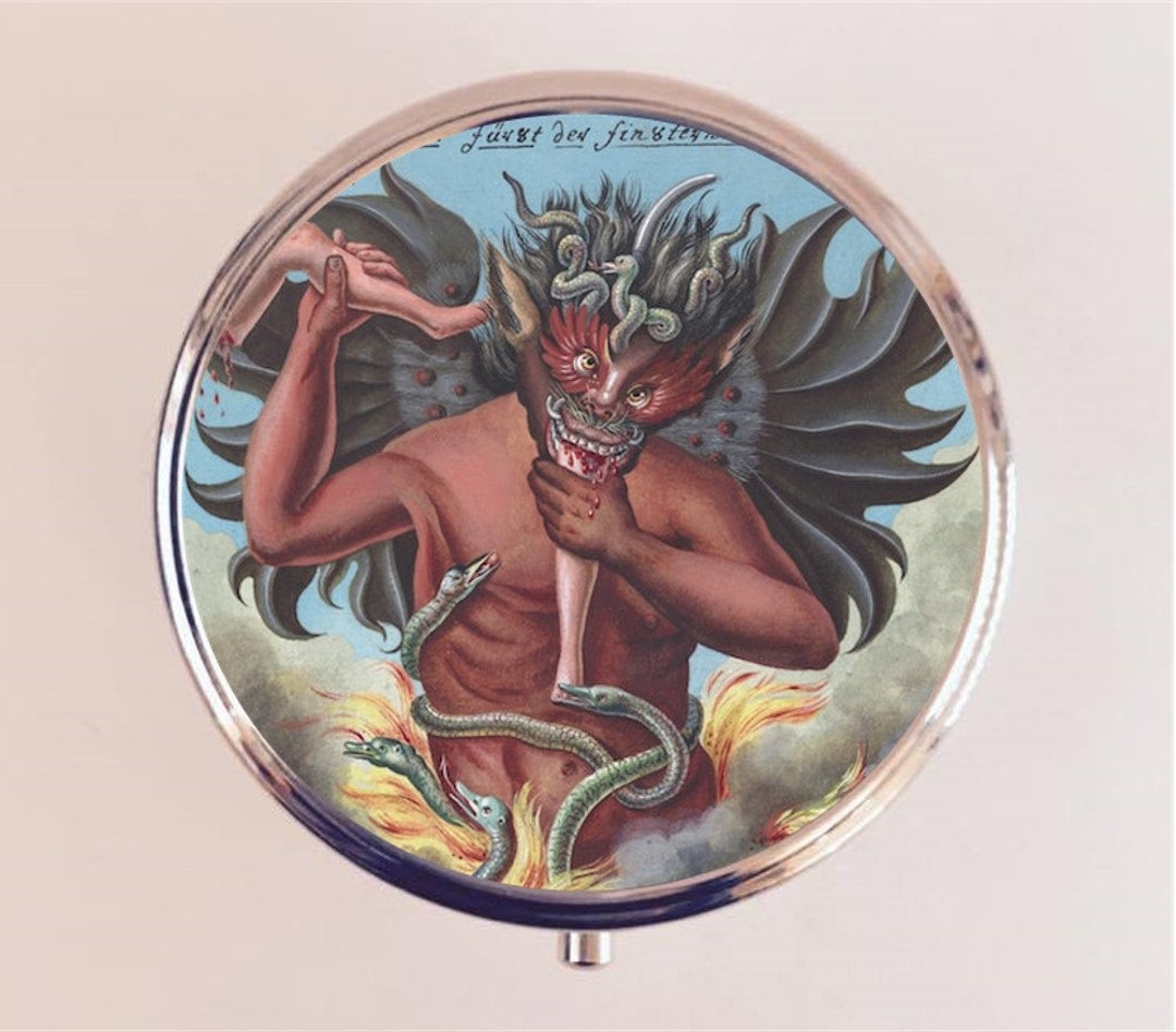 Demonology and Magick Pill Box Case Pillbox Holder Trinket Magic Occult ...