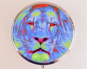 Trippy Fractal Pill Box Pillbox Case Holder Trippy Pop Art Psychedelic ...