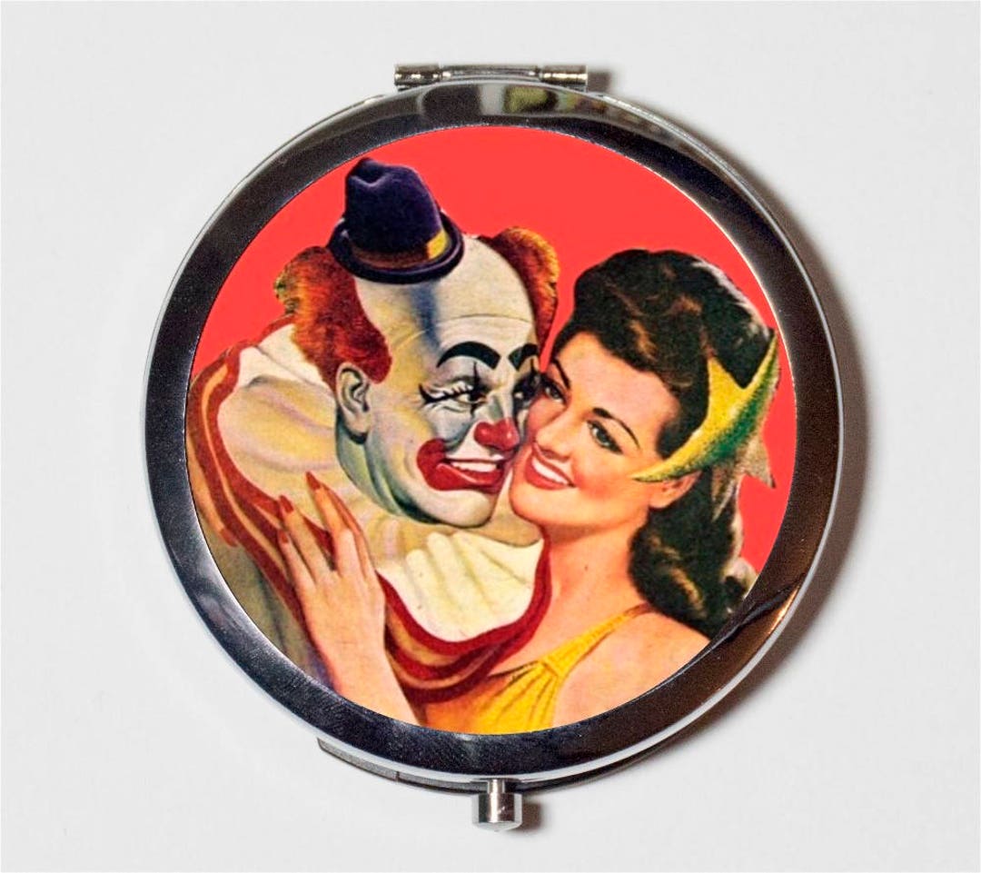 Clown Romance Compact Mirror - Pulp Fiction Retro Kitsch Comic Book ...