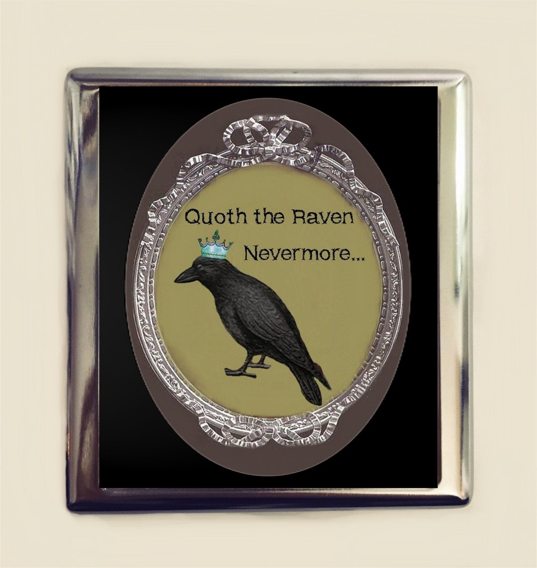 Raven Edgar Allan Poe Cigarette Case Business Card ID Holder Wallet ...