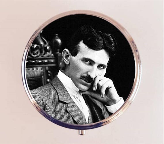 Nikola Tesla Pill Box Case Pillbox Holder Trinket Stash Box | Etsy