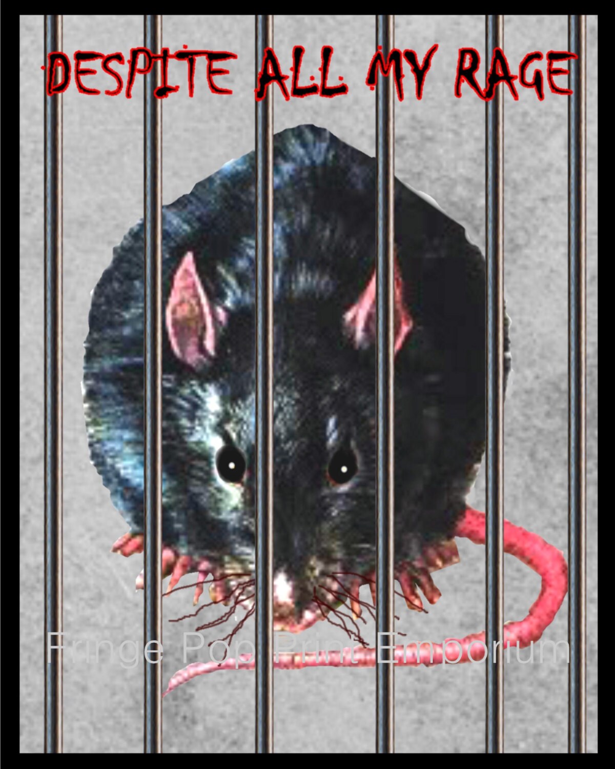 Rat Art Print 8 X 10 Despite All My Rat Caged Rat Rodent - Etsy India