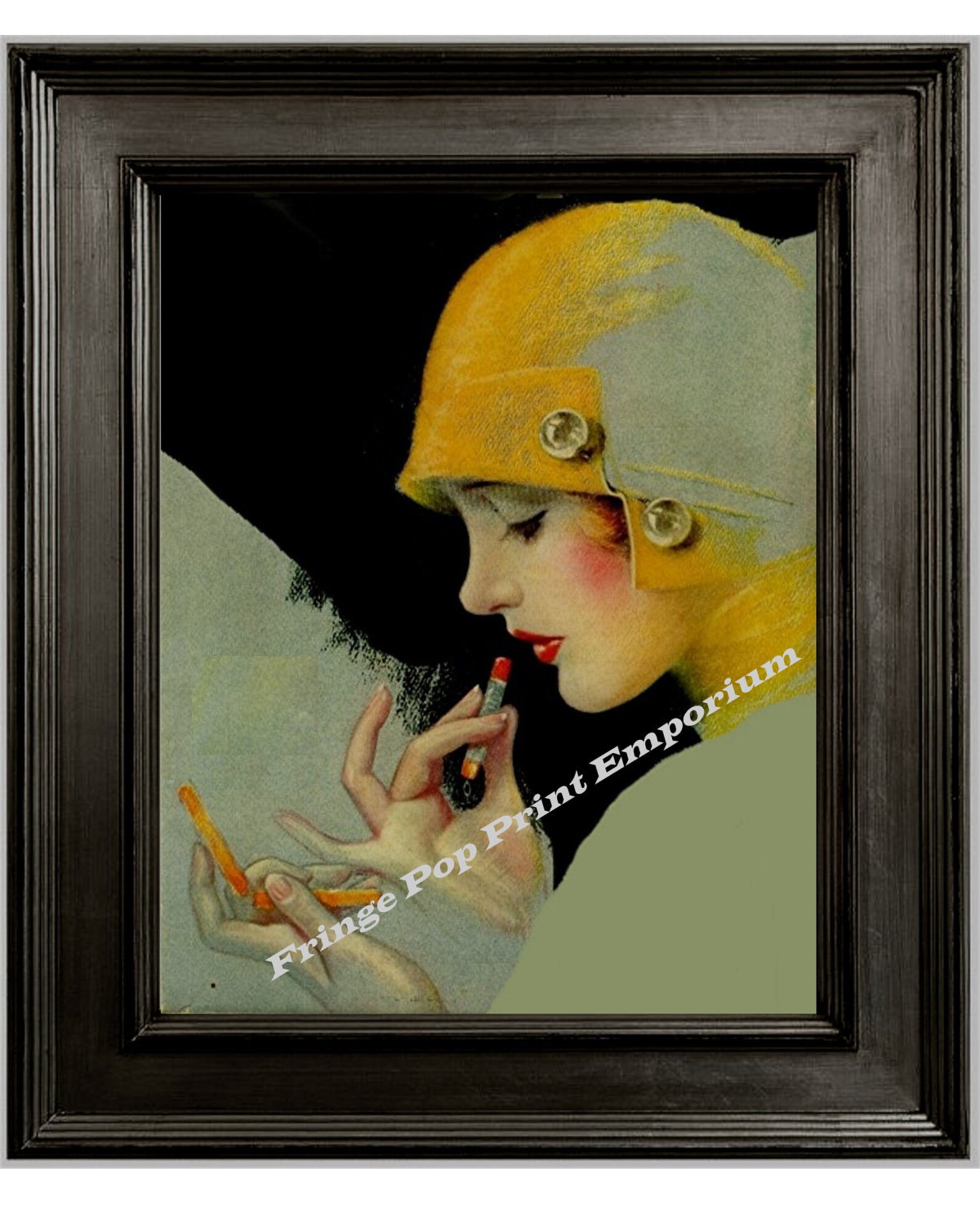 Art Deco Flapper Art Print 8 X 10 Classic Putting on - Etsy